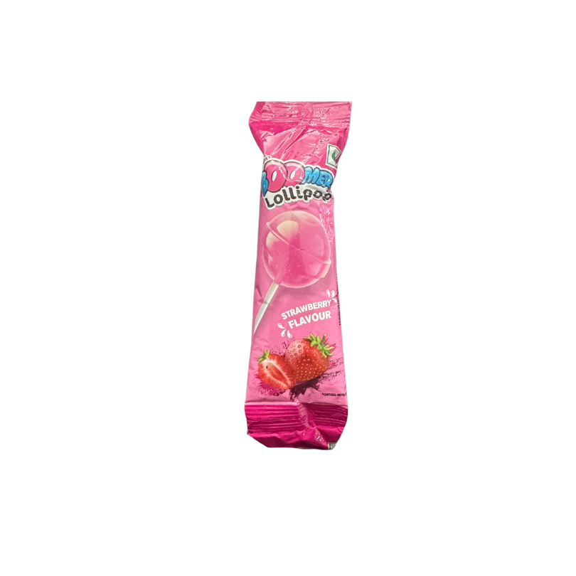 Boomer Lollipop Strawberry 10g – KKB Sweets And More