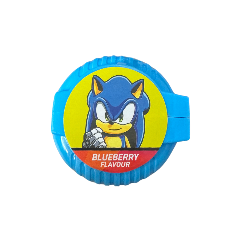 Sonic Gum Roll Blueberry Chewing Gum With Sticker 15g – KKB Sweets And More